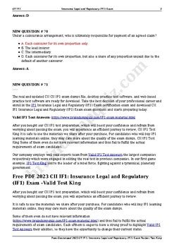 Pass Guaranteed CII IF Insurance Legal And Regulatory IF Exam Perfect