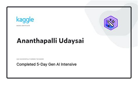 Genai Kaggle Artificialintelligence Machinelearning Generativeai Ananthapalli Udaysai