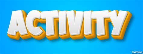Activity Yellow White 3d Text Effect Generator
