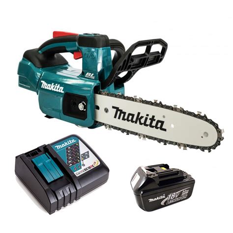 เลื่อยโซ่ไร้สาย Makita Duc254 ขนาด 10 นิ้ว 18v พร้อมแท่นชาร์จและแบตเตอรี่ 3ah 1ก้อน ลดราคา