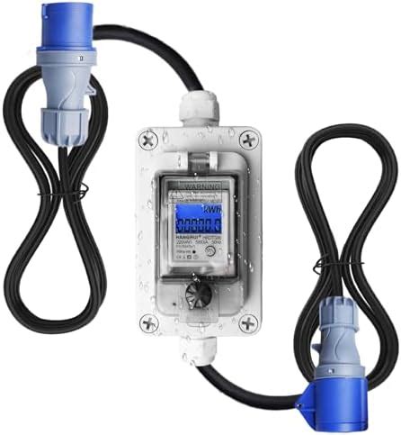 Mobiler Digitaler Stromzähler 60a 230v Ip67 Wasserdicht Mit Cee
