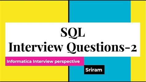 Informatica Interview Preparation Oracle Sql Interview Question 2