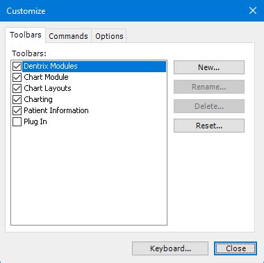 Setting Toolbar Or Menu Options