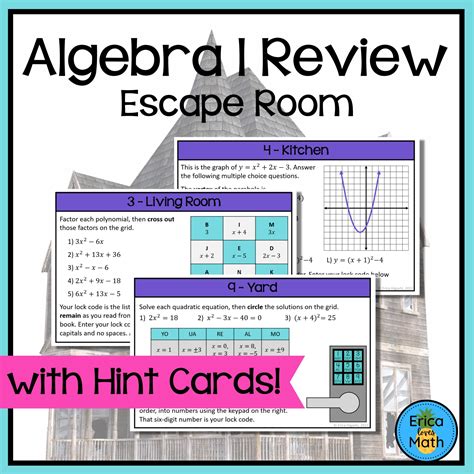 Algebra 1 Review Escape Room Activity For End Of Year Eoc Digital And Printable Made By Teachers