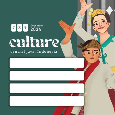 Poster Layout Idea With Indonesian Culture Gambang Dance Semarang Central Java Illustration