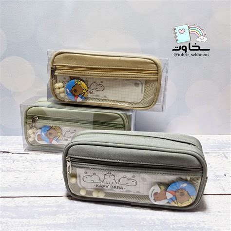 جامدادی برزنتی دو زیپ کاپی بارا مقاوم و جادار تحریر سخاوت