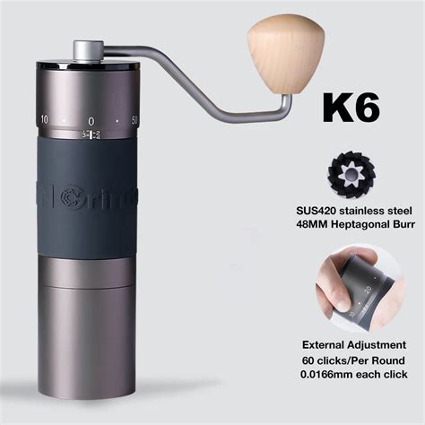 커피그라인더 Kingrinder K2k4 K6 수동 커피 그라인더 휴대용 핸드 밀 48mm Sus420 스테인레스 스틸