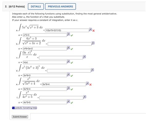 Solved Integrate Each Of The Following Functions Using Chegg Com