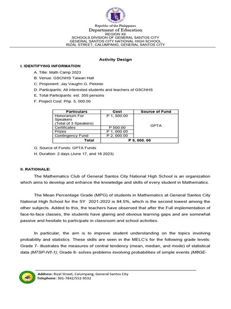 math camp proposal edited for ldp award 12 pdf variance