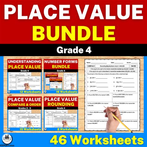 Place Value Number Forms Compare Order Round Numbers Worksheets Bundle Made By Teachers