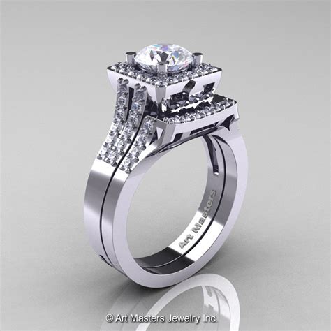 Art Masters French 14k White Gold 1 0 Carat White Sapphire Diamond