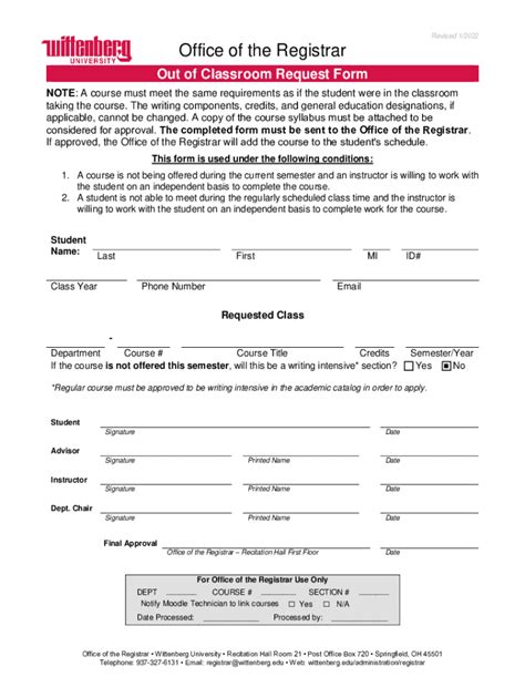 Fillable Online Classroom Reservation Form Fax Email Print Pdffiller