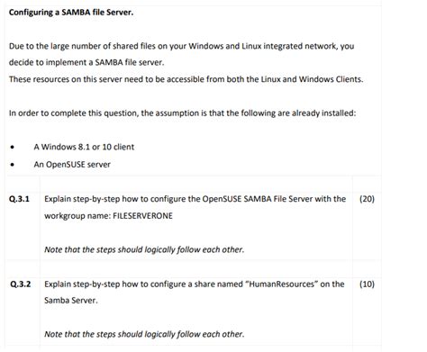 Solved Configuring A Samba File Server Due To The Large