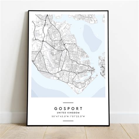 Gosport Minimalist Town City Map Poster