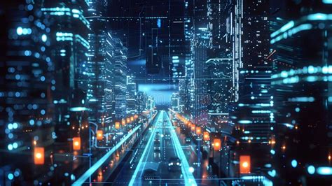 Ai Urban Environment Digital Networks Futuristic Infrastructure Stock Illustration
