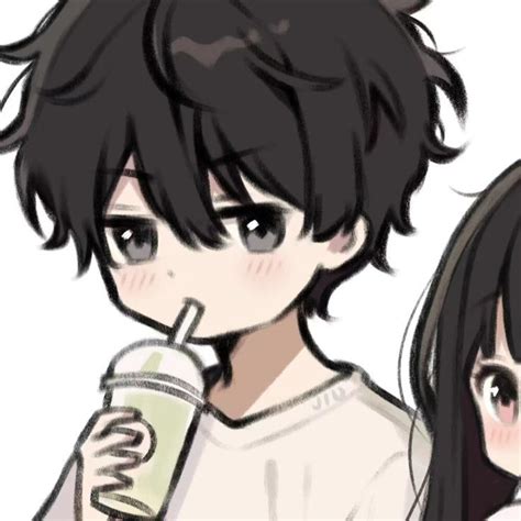 Two Anime Girls With Black Hair And White Shirts One Is Drinking From