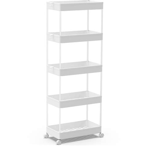 Spacekeeper 5 Tier Storage Cart Organizer Rolling Utility Cart Mobile Spacekeeper 5 Tier Storage Cart Organizer Rolling Utility Cart Mobile
