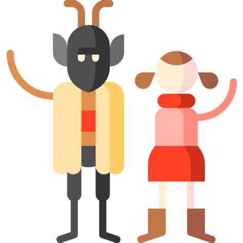 Krampus Puppet Characters Flat Icon