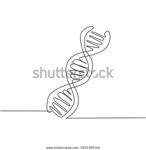 Single One Line Drawing Helix Dna Stock Vector Royalty Free 2031385166