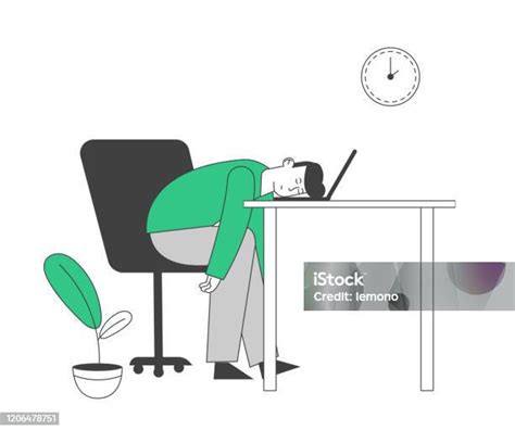 피곤하거나 지루한 사업가 노트북에 누워 정서적 소진 사무실에서 컴퓨터와 작업 장소에서 꿈꾸는 열심히 일하는 사업가 잠자는 직원