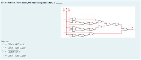 Solved For The Network Shown Below The Boolean Expression