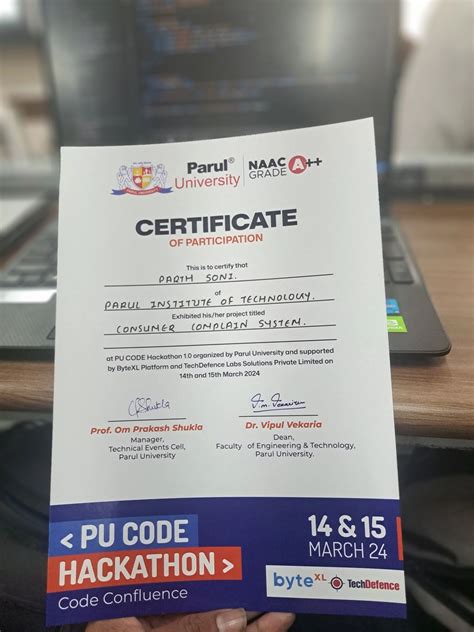 Parth Soni On Linkedin During The Exhilarating 36 Hours Hackathon Hosted By Parul University