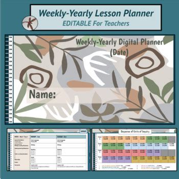 Digital Weekly Yearly Teaching Planner Editable IB PYP TpT