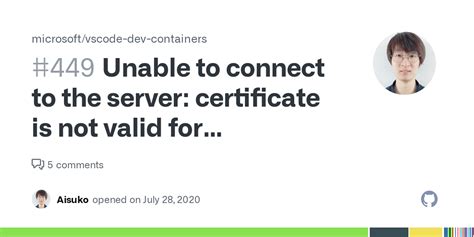 Unable To Connect To The Serverternal · Issue 449