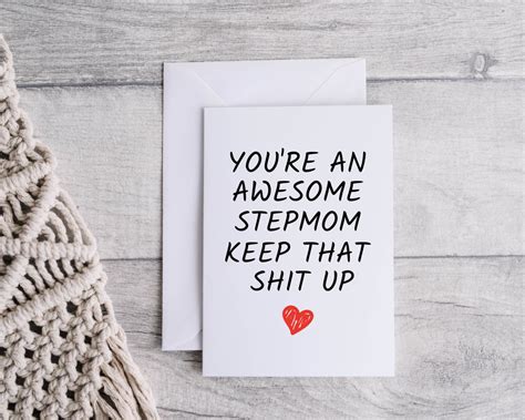Stepmom Card Funny Card For Stepmom Thank You For Being My Etsy