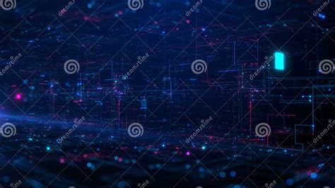Abstract Of A Futuristic Digital Network With Interconnected Points In Blue And Pink Futuristic