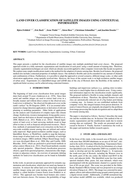 PDF Land Cover Classification Of Satellite Images Using Contextual Information