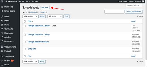 Wordpress Table Display Posts And Pages With Frontend Editor