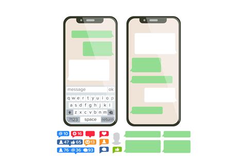 Chatbot Text Message Vector Chat Bot Bubble Set Template Modern Mobile Application Messenger