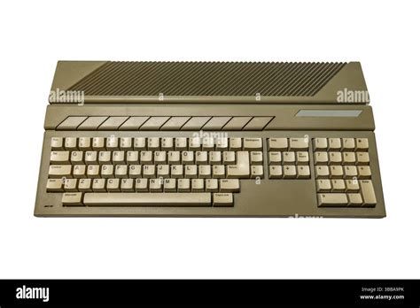 Antique Computer From The 1990s On A White Background A Museum Piece Of Computer Equipment