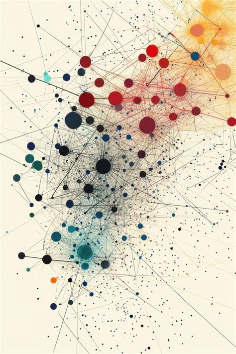 Colorful Abstract Network Illustration With Dots And Connecting Lines Representing Complex Data