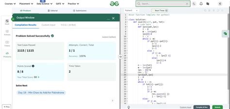 gfg160 geekstreak2025 coding problemsolving dsa chitikala sairam