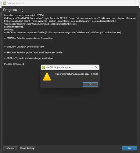Nvidia Nsight Compute The Profiler Returned An Error Code Nsight Compute Nvidia Developer