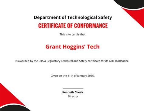 Free Blue Conformance Statement Certificate Template To Edit Online