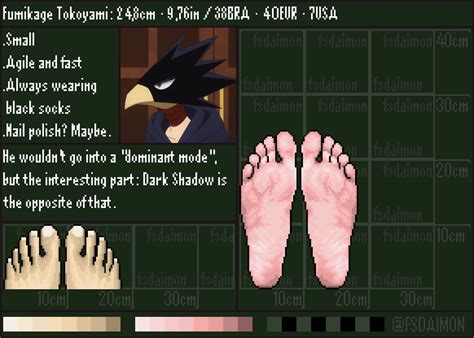 Mha Feet Chart Fumikage Tokoyami By Fsdim On Deviantart