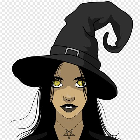 마녀 할로윈 여자 마술 공상 신비로운 마법사 마법 녹색 눈 오각형 Png Pngegg
