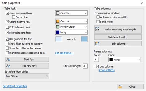 db dialogs and actions search sort filter export and print in delphi