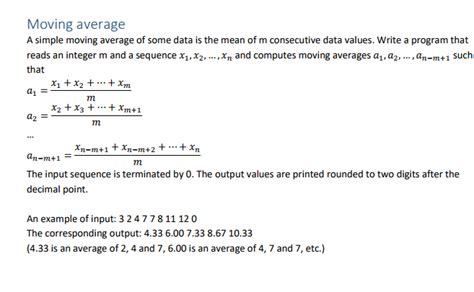 Solved Moving Average A Simple Moving Average Of Some Data Chegg