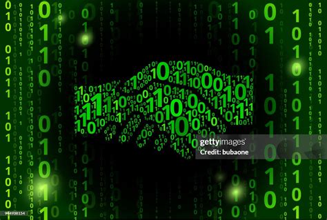 Hand Shake Binary Code Vector Pattern Background High Res Vector