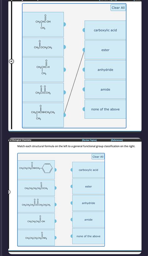 Solved Match Each Structural Formula On The Left To A