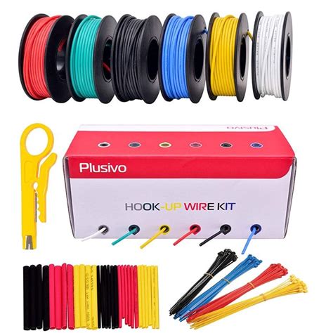Plusivo 20awg Hook Up Wire Kit 600v Pre Tinned Stranded Silicon Wire