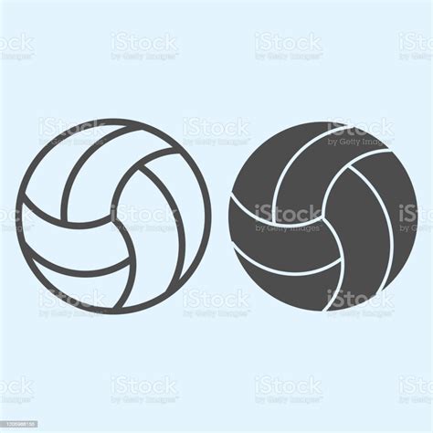 볼 라인과 단색 아이콘입니다 배구 게임 여름 해변에서 재생을위한 공 스포츠 벡터 디자인 개념 흰색 배경에 윤곽 스타일 픽토그램 웹 및 응용 프로그램에 사용 Eps 10