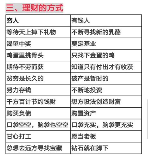 窮人和富人的區別在哪看到第一個表格我就理解了 每日頭條