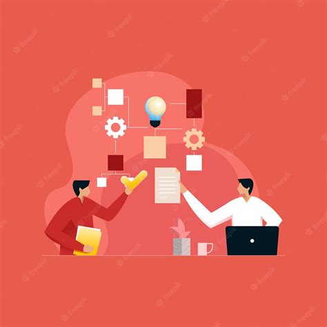 Premium Vector Business Team Working For Business Process Automation Workflow Project