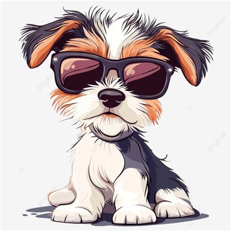 선글라스를 쓴 귀여운 만화 개 개 만화 색안경 Png 일러스트 및 이미지 에 대한 무료 다운로드 Pngtree