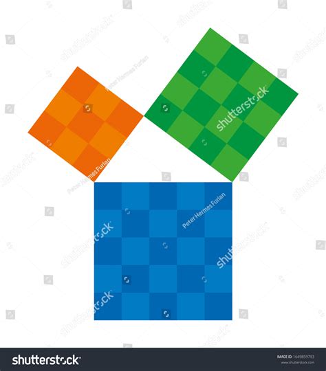 Pythagorean Theorem Shown Colorful Squares Pythagoras Stock Vector Royalty Free